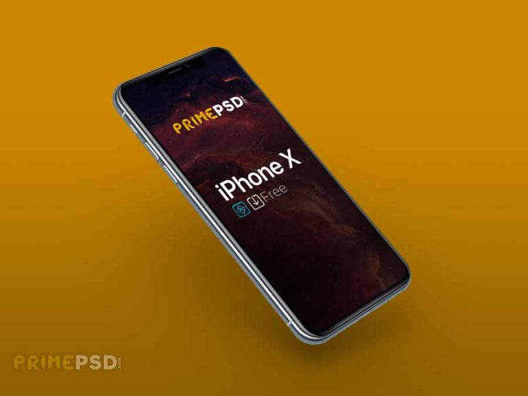 iPhone X Floating Mockup Get Free PSD - PrimePSD