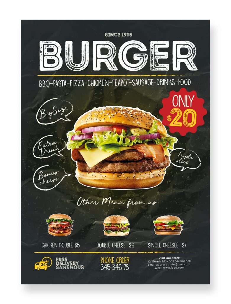 Burger Flyer PSD Free Premium Template - PrimePSD