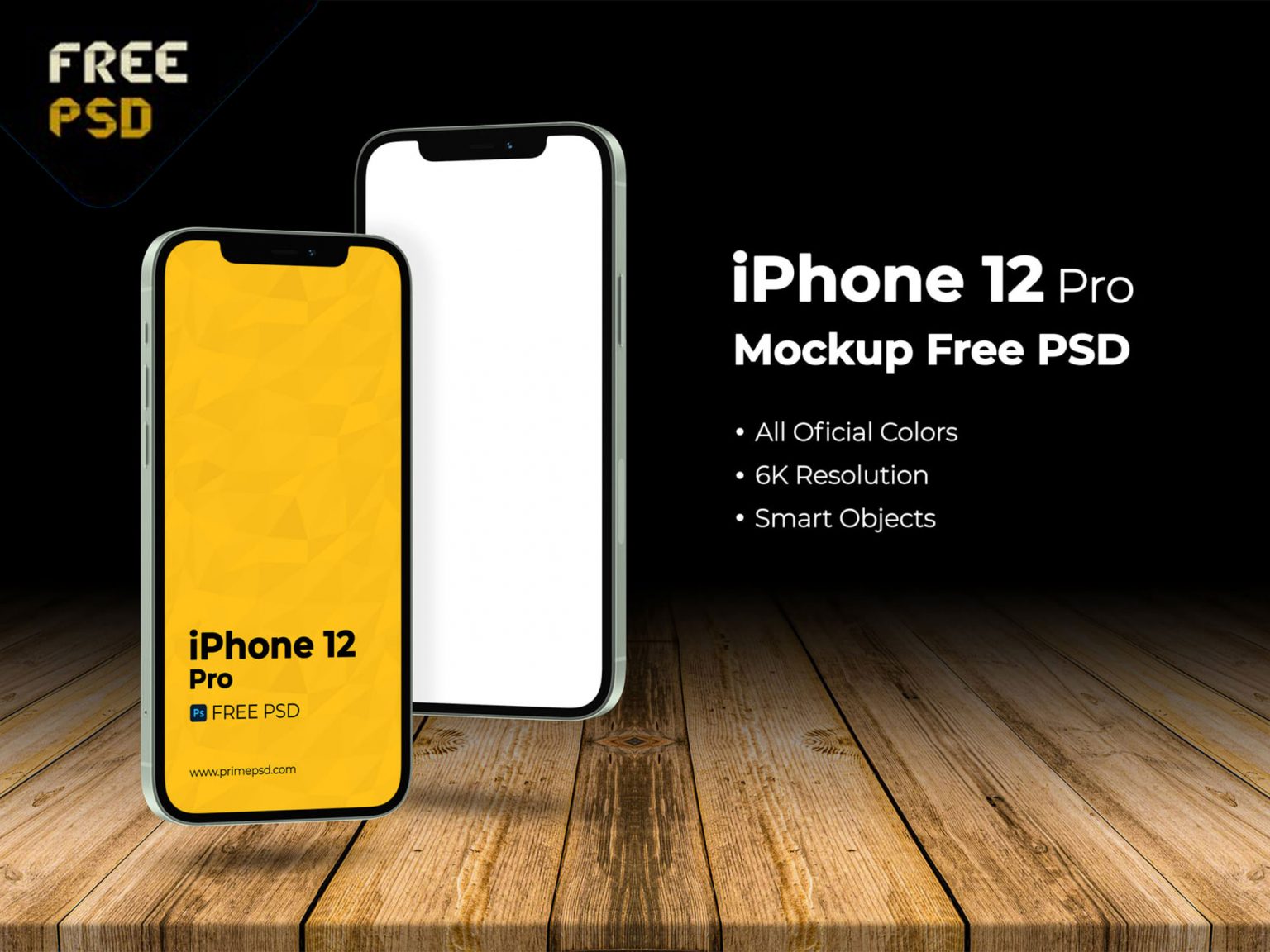 iPhone 12 Pro Free Premium Mockup PSD - PrimePSD