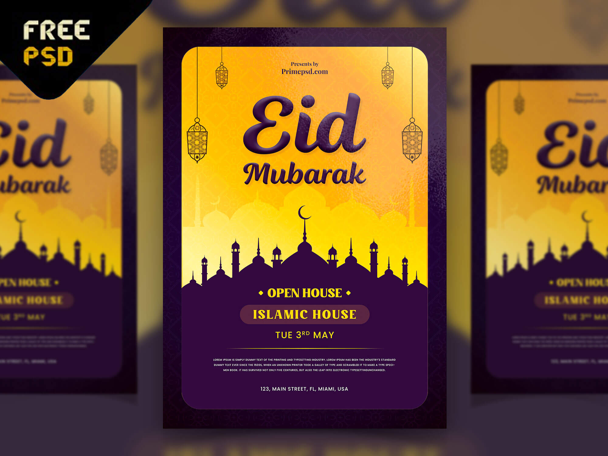 Eid Mubarak Flyer Free PSD - PrimePSD