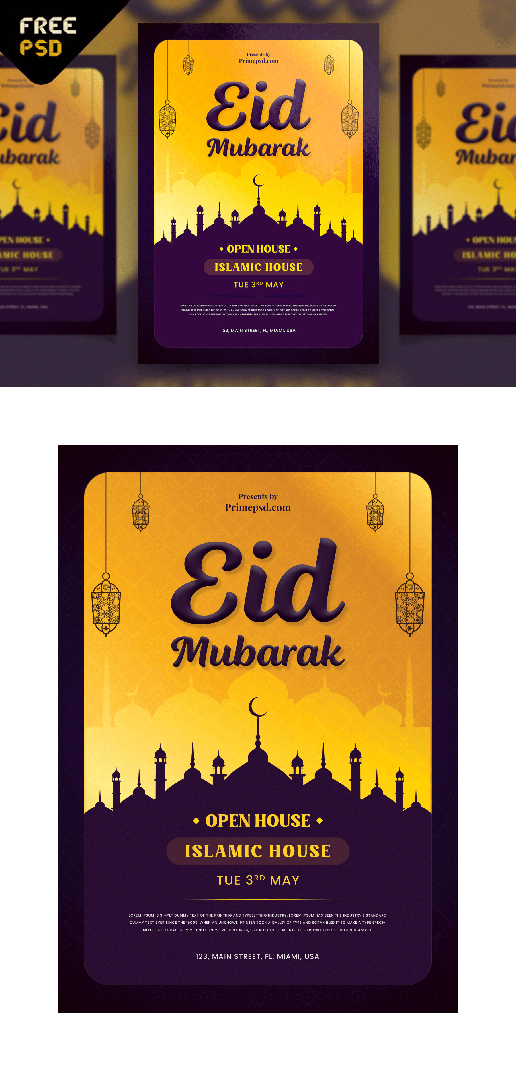 Eid Mubarak Flyer Free PSD - PrimePSD