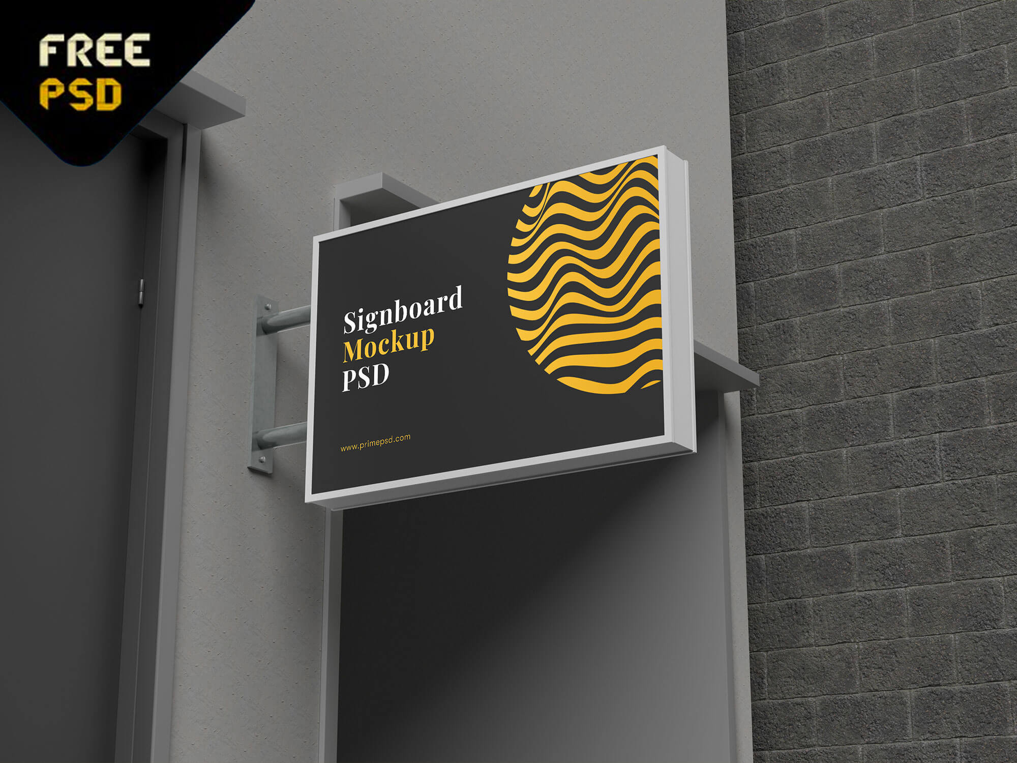 Signboard Mockup Free PSD - PrimePSD