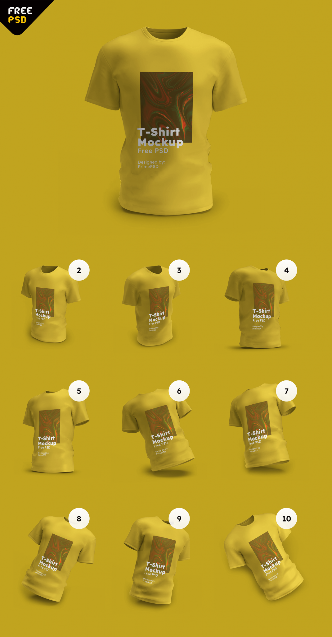 3D Mockups T-Shirt Scenes (10 Mockups) - PrimePSD