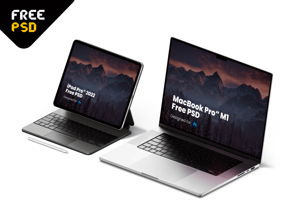 Macbook & iPad Mockup Free PSD - PrimePSD