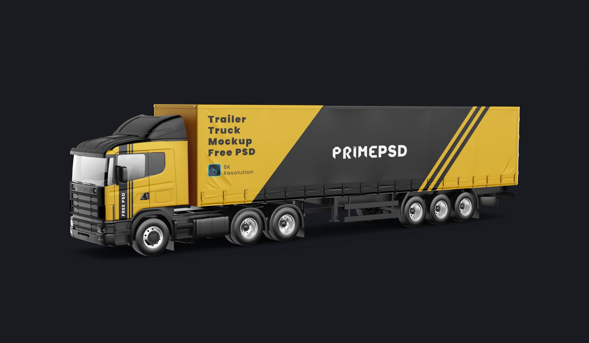 Trailer Truck Mockup Free PSD - PrimePSD