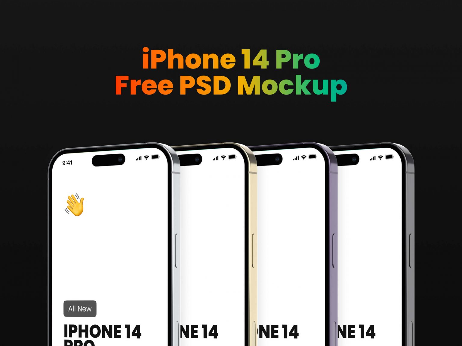 iPhone 14 Pro Perspective Mockup Free PSD - PrimePSD