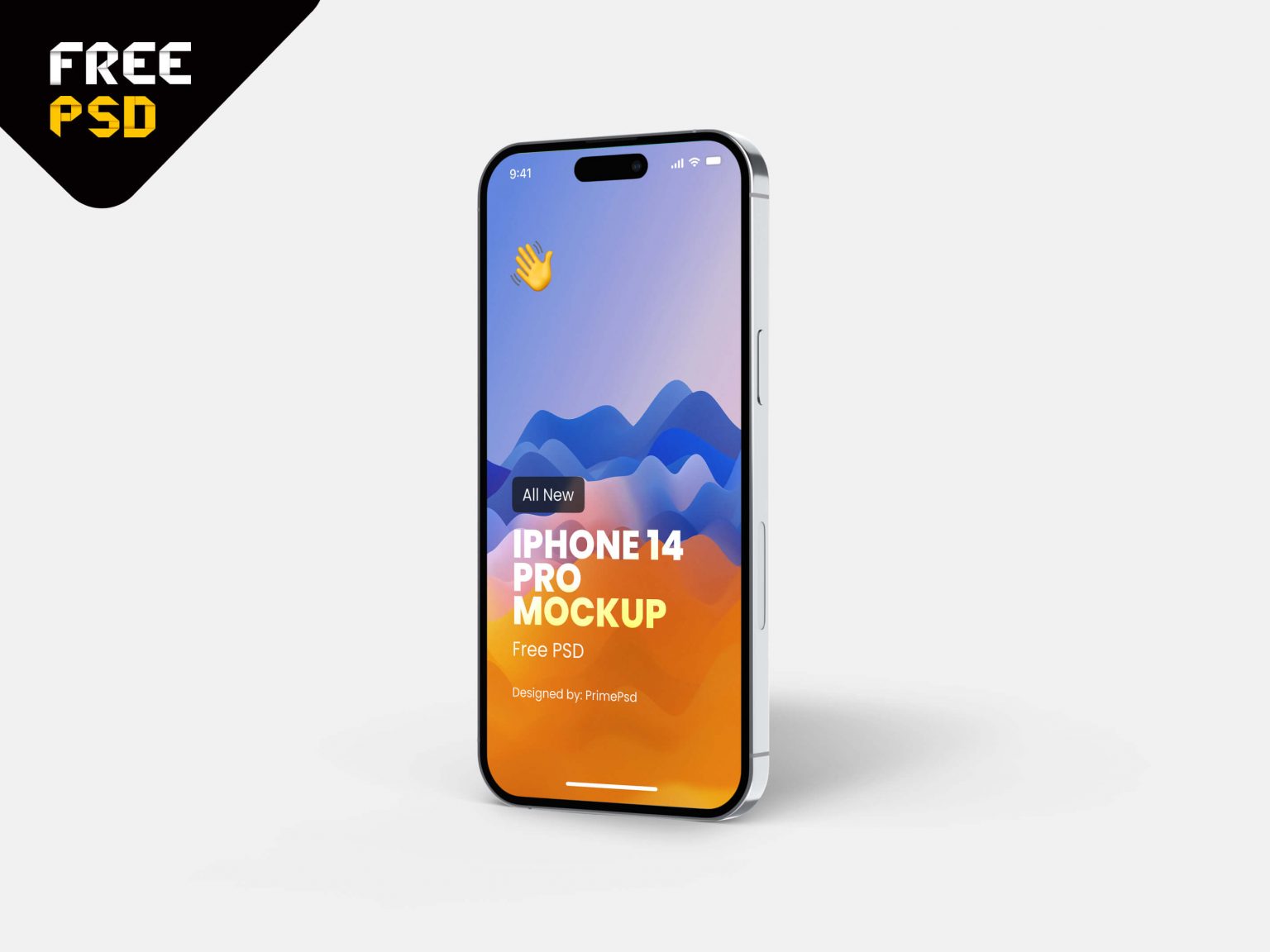 iPhone 14 Pro Perspective Mockup Free PSD - PrimePSD