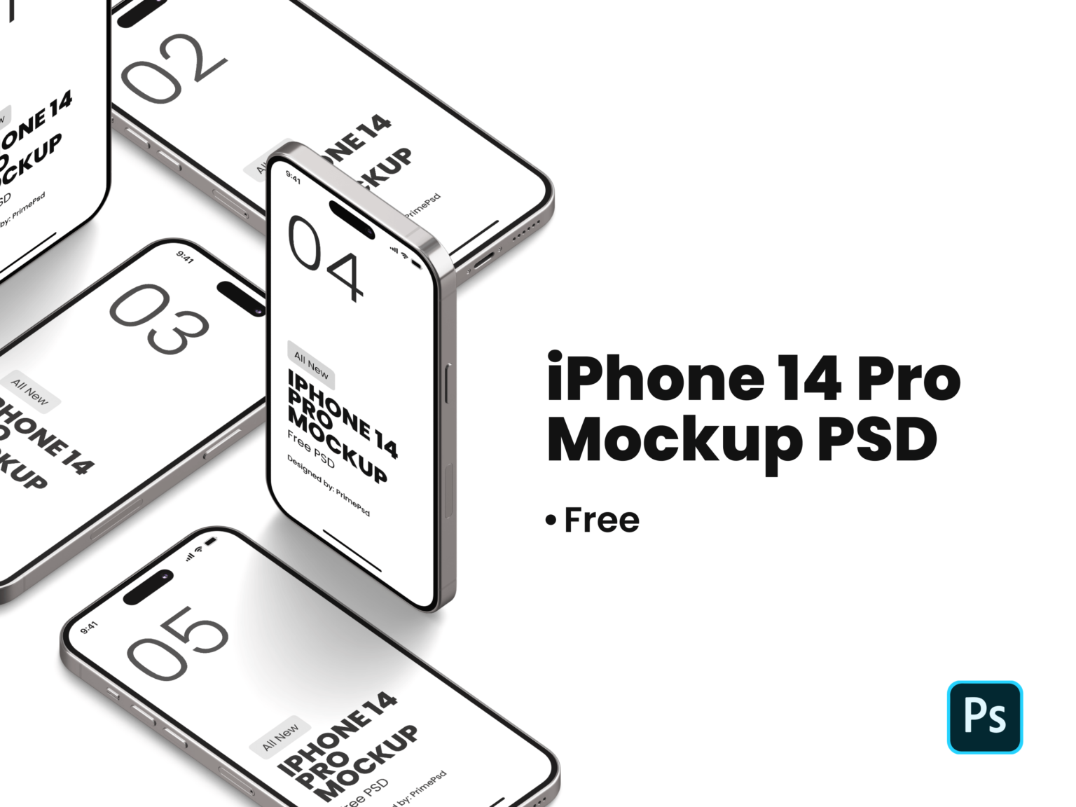 iPhone 14 Pro Mockup (iPhone 14 Pro Group) - PrimePSD