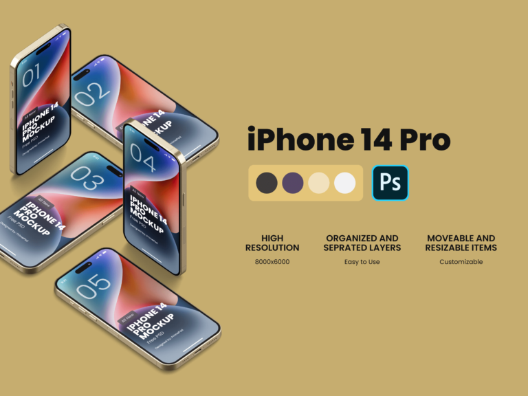 iPhone 14 Pro Mockup (iPhone 14 Pro Group) - PrimePSD